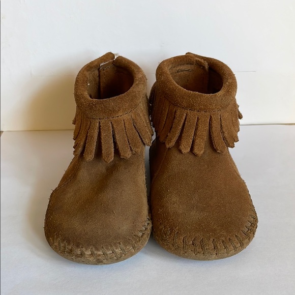 Minnetonka | Shoes | Leather Minnetonka Brown Kids Moccasin Shoes ...